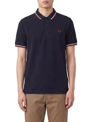 Fred Perry Cotton Polo Shirt With Logo - Sky