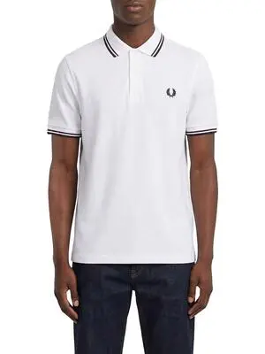 Fred Perry Cotton Polo Shirt With Logo - White 1