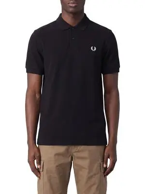 Fred Perry Cotton Polo Shirt With Logo Black