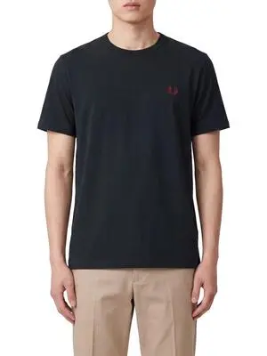 Fred Perry Cotton T-shirt With Embroidered Logo - Grass Green
