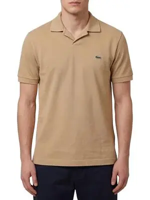 Lacoste Cotton Polo Shirt With Mini Logo Sand