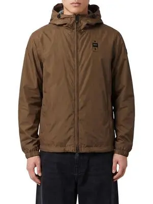 BLAUER. Blauer Cotton Lined Nylon Windbreaker Jacket Brown