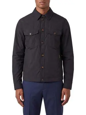 MOORER Nylon Shirt Jacket - Navy