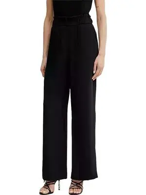 MORGAN Elasticated Wide-leg Trousers - Black