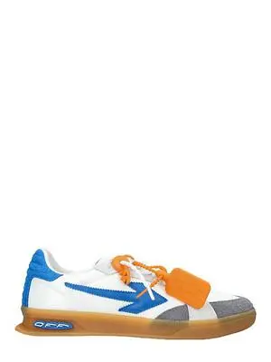Off-White End Of Play Leather And Woven Trainers White/navy