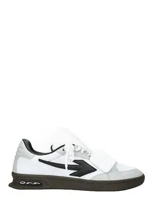 Off-White End Of Play Leather And Woven Trainers White/blk