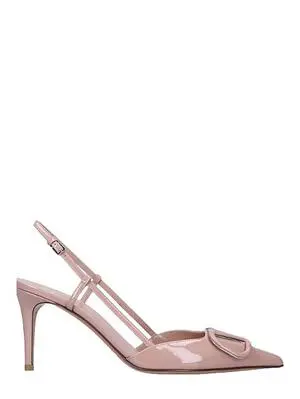 Valentino Garavani Vlogo Signature Patent-Leather Courts Blush