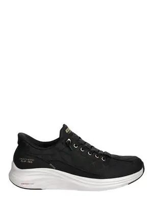 Sketchers Quilted Lace-up Sneakers - Black
