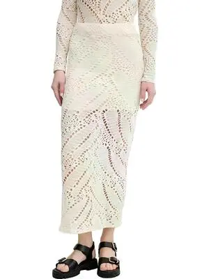 Desigual Crochet Knit Midi Skirt - Neutrals