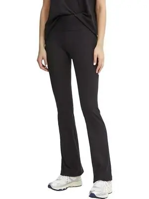 Dkny High-waisted Flared Hem Leggings - Black