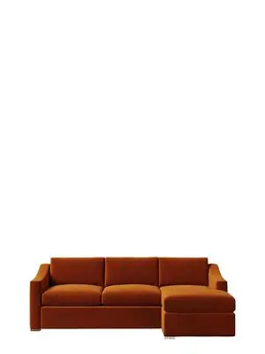 Quince Hollis Slope Arm Chaise Sectional - Rust