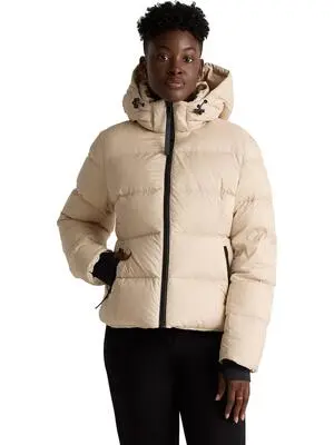 Quince Responsible Down Cinch Waist Puffer Jacket - Oatmilk