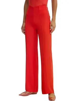 MORGAN Zip-fastening Wide Leg Trousers - Red