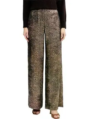 MORGAN Snake-print Palazzo Pants - Neutrals