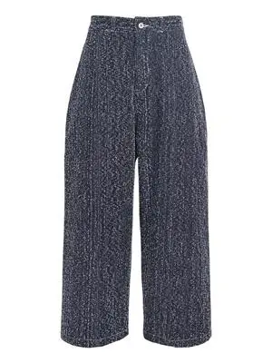 SAGE NATION Denim Box-pleat Trousers - Black