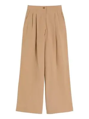 Max Mara Cotton Wide-leg Trousers - Brown