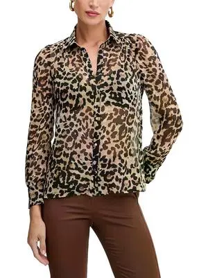 MORGAN Clion Leopard-Print Shirt