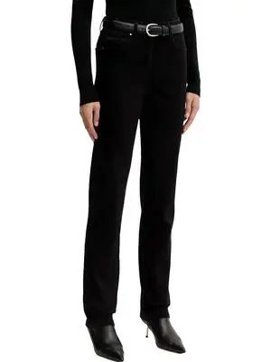 MORGAN Zip-up Straight-leg Jeans - Black