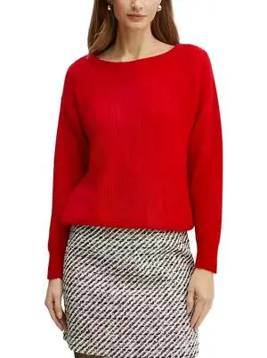 MORGAN Boat-neck Jumper - Red