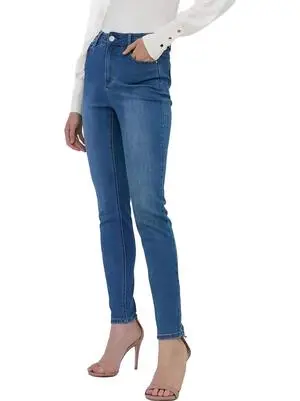 MORGAN Logo-patch Skinny Jeans - Blue