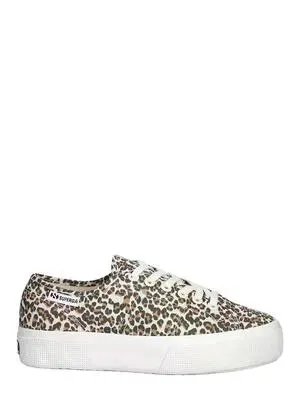 SUPERGA Superga Leopard Print Platform Lace-Up Sneakers