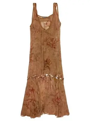 Bimba Y Lola Printed Tiered Midi Dress - Neutrals