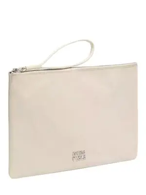 Bimba Y Lola Zipped Leather Wallet With Wrist Strap - Neutrals