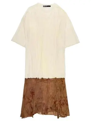 Bimba Y Lola Floral Details Midi Dress - Neutrals