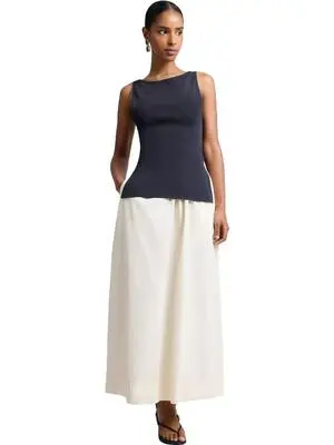 Onia Boatneck Mix Media Dress - Black/ivory