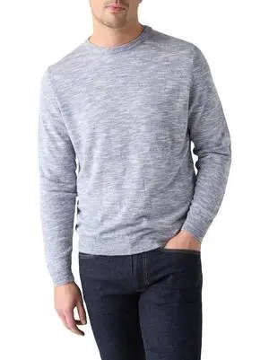 Robert Talbott Robbins Linen-Silk Crewneck Sweater Blue