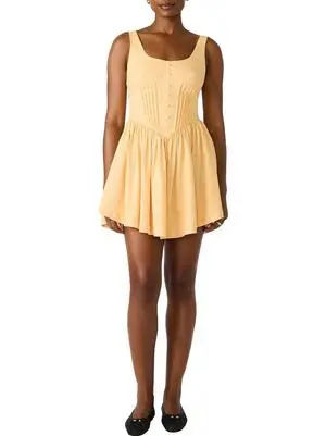 Steve Madden Tianna Pintuck Sleeveless Mini Dress - Shell