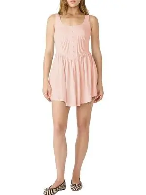 Steve Madden Tianna Pintuck Sleeveless Mini Dress - Shell