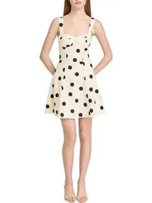 WAYF Marcy Polka Dot Cotton Mini Dress