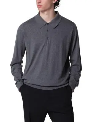 John Smedley Gray Finchley Polo In Cotton - Grey