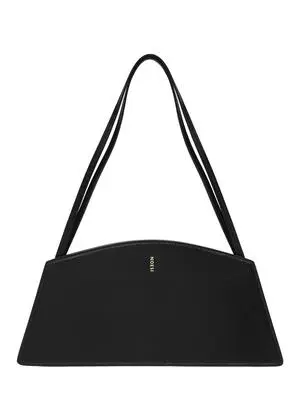 NOESI Smooth Leather Shoulder Bag - Black