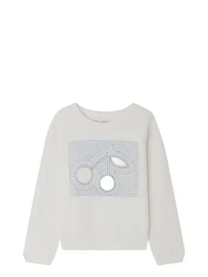 Bonpoint Gena Embroidered Sweatshirt - White