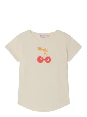 Bonpoint T-shirt With Cherry Print - Beige