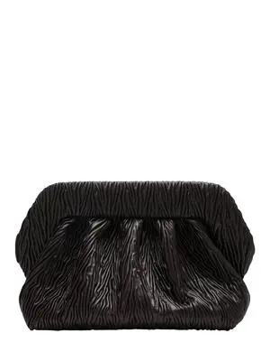 THEMOIRE THEMOIRè Bios Embossed Vegan Leather Clutch Brown