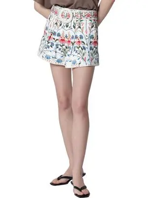 Farm Rio Floral Print High-waisted Shorts - Multicolor