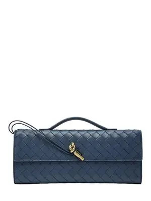 Bottega Veneta Andiamo Handle Clutch Venezia Blue