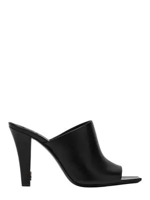 Saint Laurent Leather Mules - Black