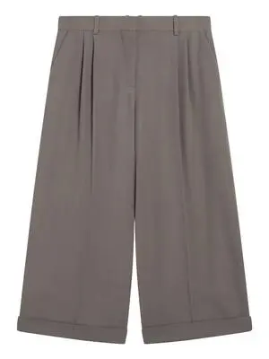 THE ROW Dust Cropped Wool Trousers - Grey