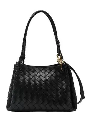 Bottega Veneta Medium Leather Shoulder Bag - Black