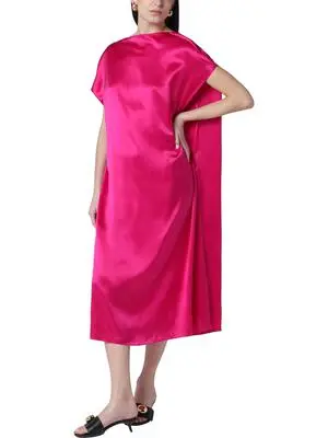Dries Van Noten Silk Satin Midi Dress - Pink