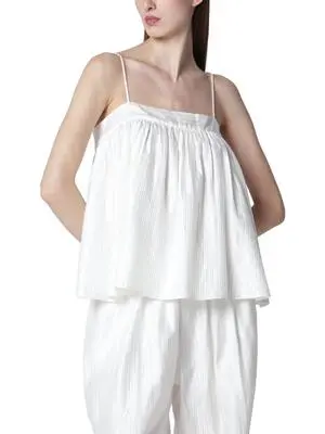 ROTATE BY BIRGER CHRISTENSEN Sleeveless Striped Viscose Top - White