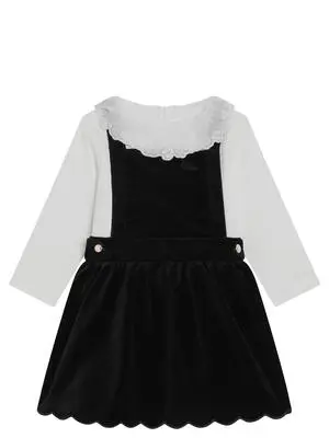 Chloé White And Velvet Dress - Blue
