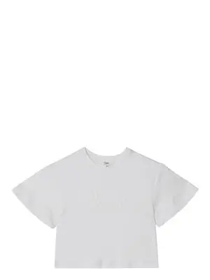 Chloé Cropped T-shirt With Logo Embroidery - White
