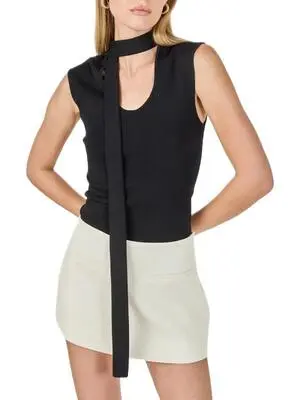 Endless Rose Knit Tank & Scarf Black