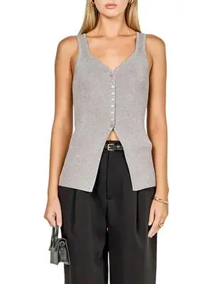 Endless Rose Longline Knit Tank - Heather Grey