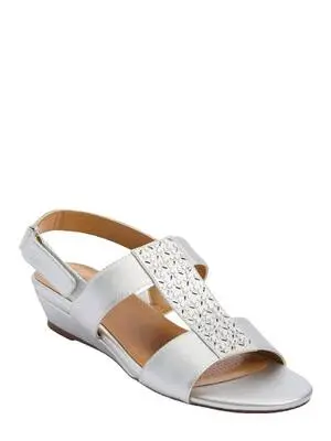 COMFORTVIEW Comfortview Lila Wedge Sandal Silver